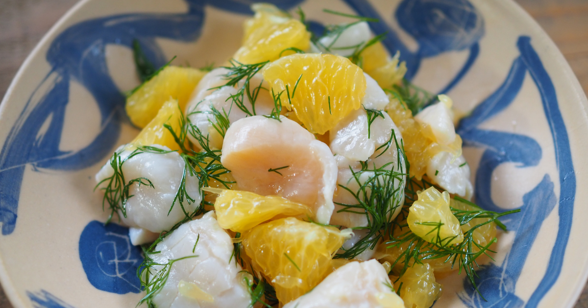 【レシピ】「帆立とはっさくのフルーツサラダ」酸味と甘みの相性バッチリ！栄養も | ランドリーボックス